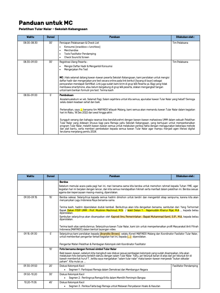 Panduan MC - SK | PDF