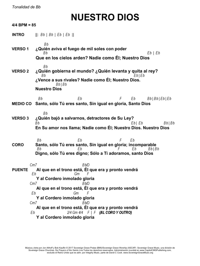 Nuestro Dios Acordes | PDF