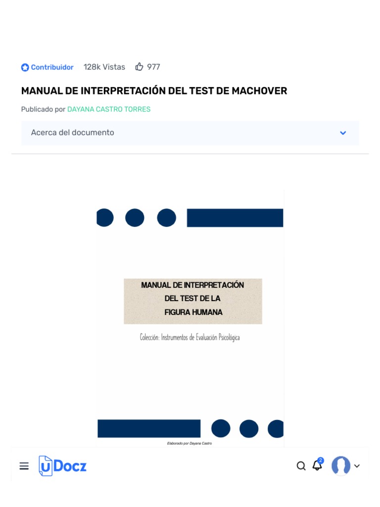 Manual de Interpretación Del Test de Machover | PDF | Hombre | Sicología