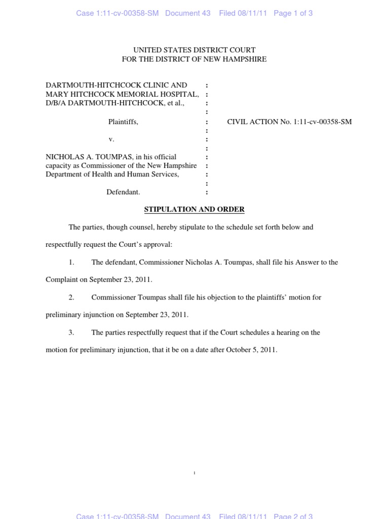 Stipulation and Order