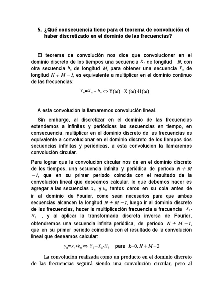 Consecuencias de la Discretización en Convolución | PDF ...