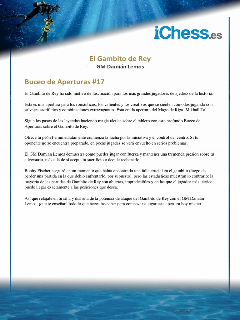 BdA Gambito de Rey - Resumen | PDF | Aperturas de ajedrez | Teoría de juego