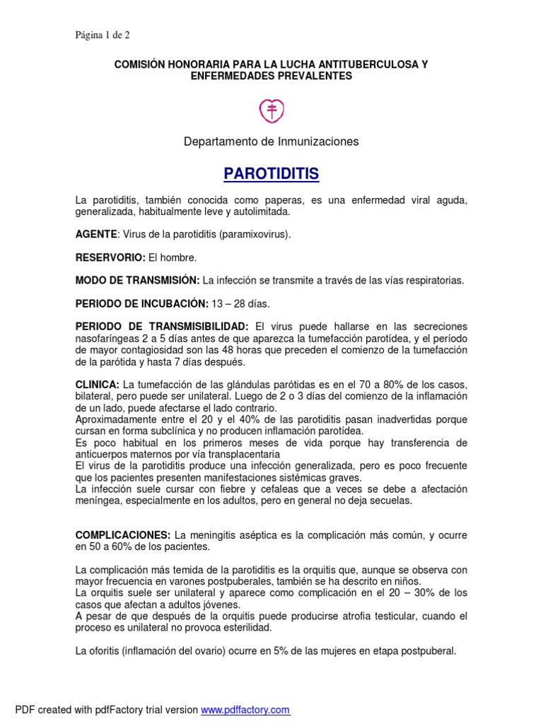 10 Parotiditis | PDF | Epidemiología | Pediatría