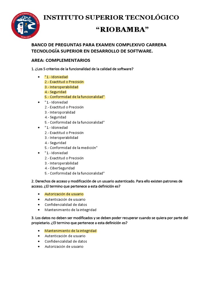 Banco de Preguntas para Examen Resuelto | PDF | Java (lenguaje de programación) | Software