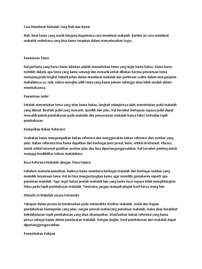 Cara Membuat Makalah Yang Baik Dan Benar Pdf