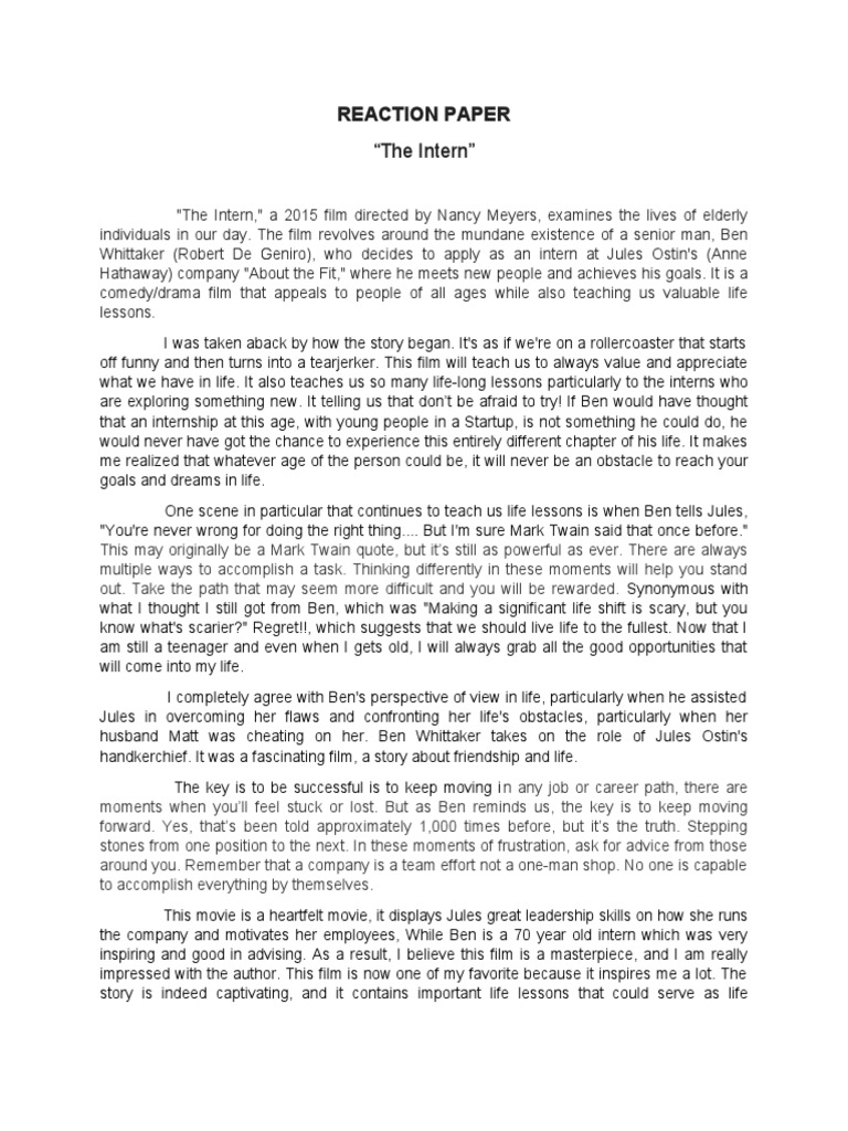 Reaction Paper | PDF