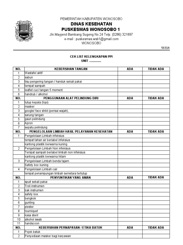 Cek List Ppi PKM WSB 1 | PDF
