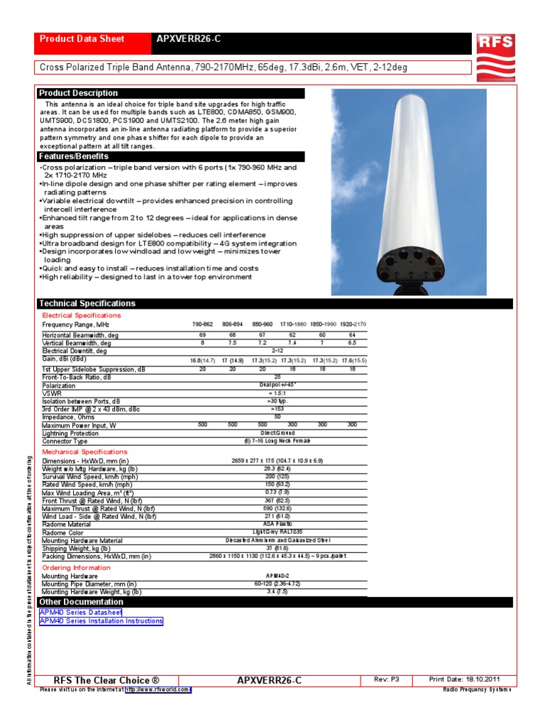 APXVERR26 | PDF | Antenna (Radio) | Electricity