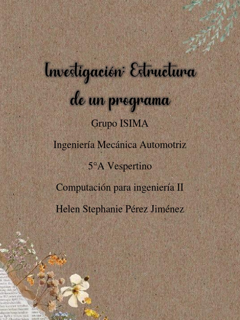 Estructura de Un Programa Helen Stephanie Pérez Jiménez | PDF | Lenguaje de programación | Java ...