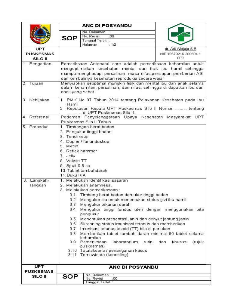 Sop Anc Posyandu (S) . | PDF