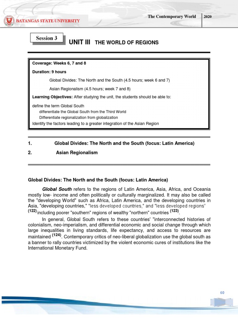 Unit 3 - Session 3.1 - Global Divides - The North and The South | PDF ...