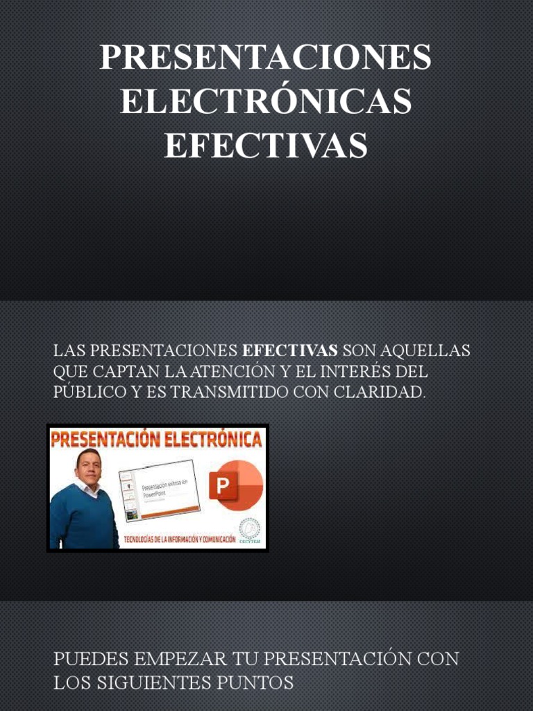Presentaciones Electrónicas Efectivas | PDF