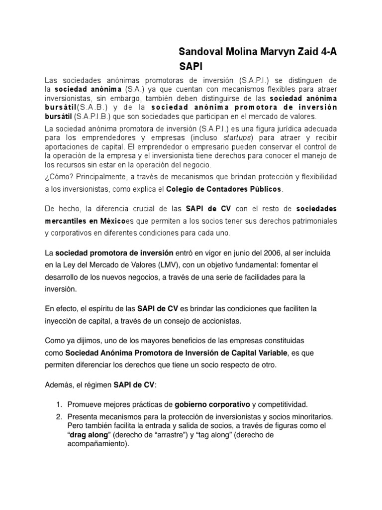 Características y beneficios de las Sociedades Anónimas Promotoras de ...