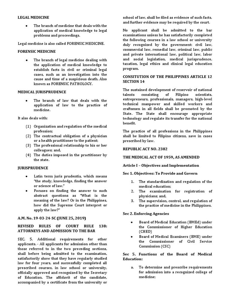 Medical Jurisprudence Reviewer | PDF | Medical Jurisprudence | Injunction
