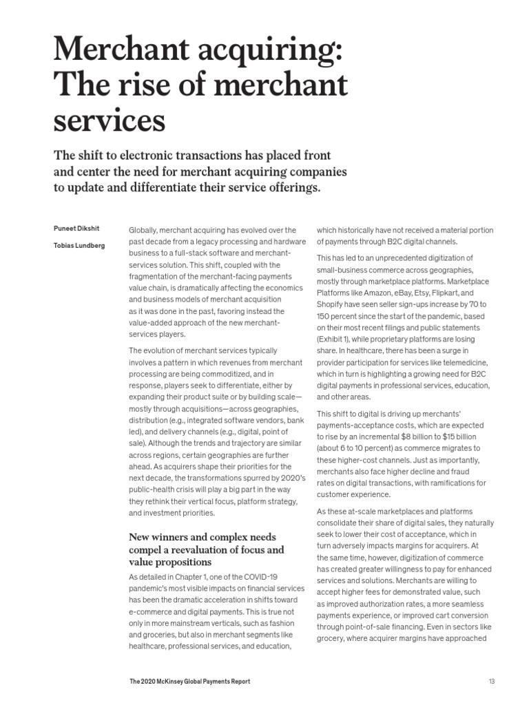 Chapter 2 Merchant Acquiring The Rise of Merchant Services | PDF ...