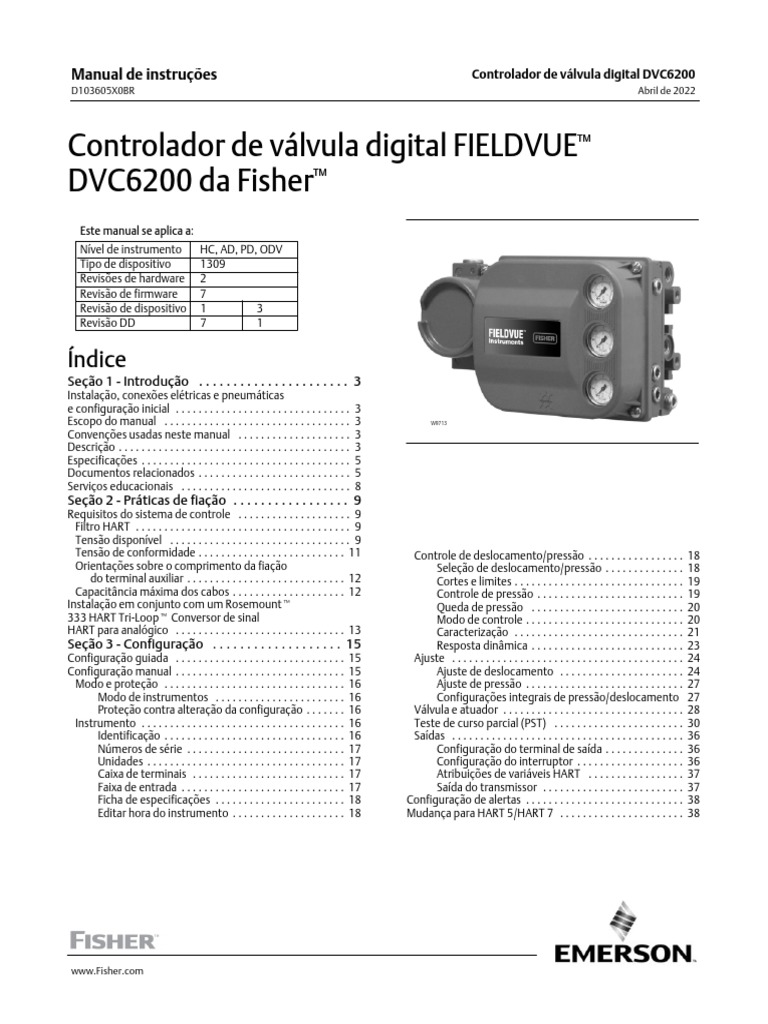 Instruction Manual Controlador Digital de Válvulas Dvc6200 Fieldvue Fieldvue Dvc6200 Hw2 Digital ...
