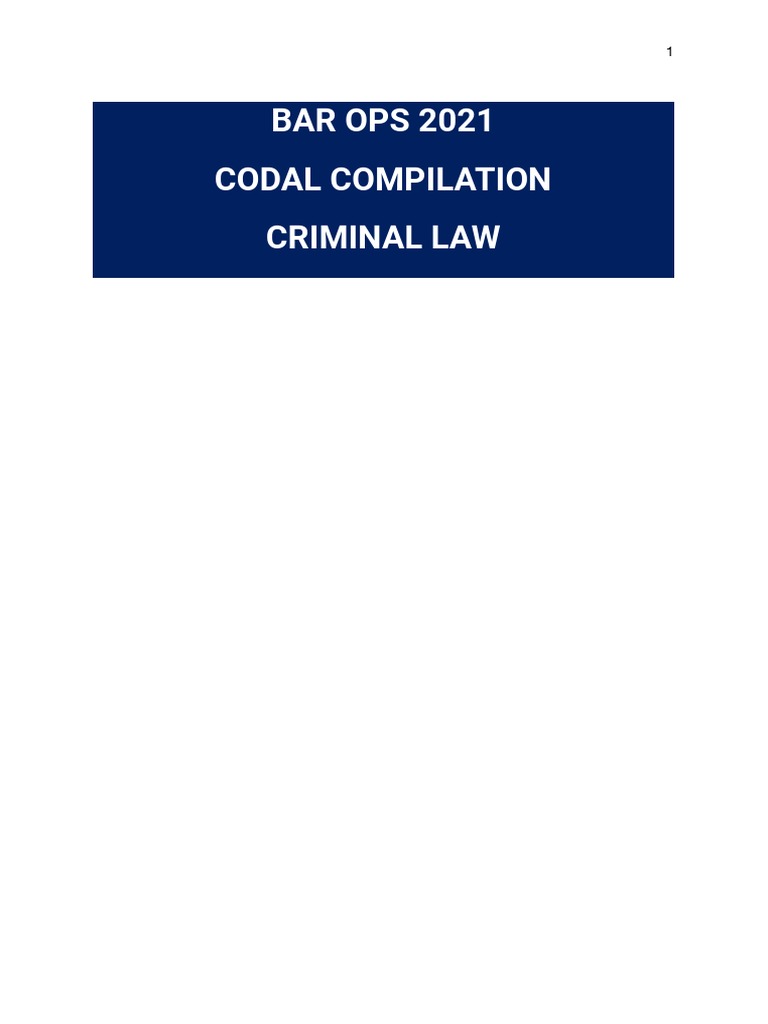 CODAL Criminal Law | PDF | Crimes | Crime & Violence