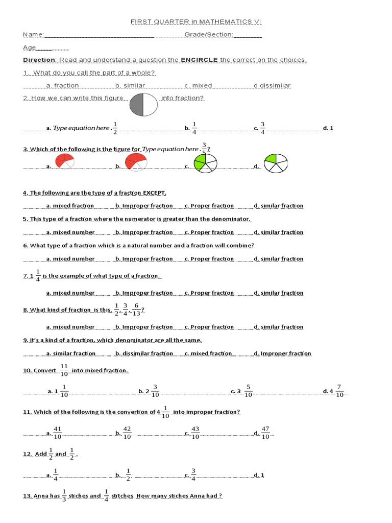 Print 1st Quarter | PDF | Mathematical Notation | Division (Mathematics)