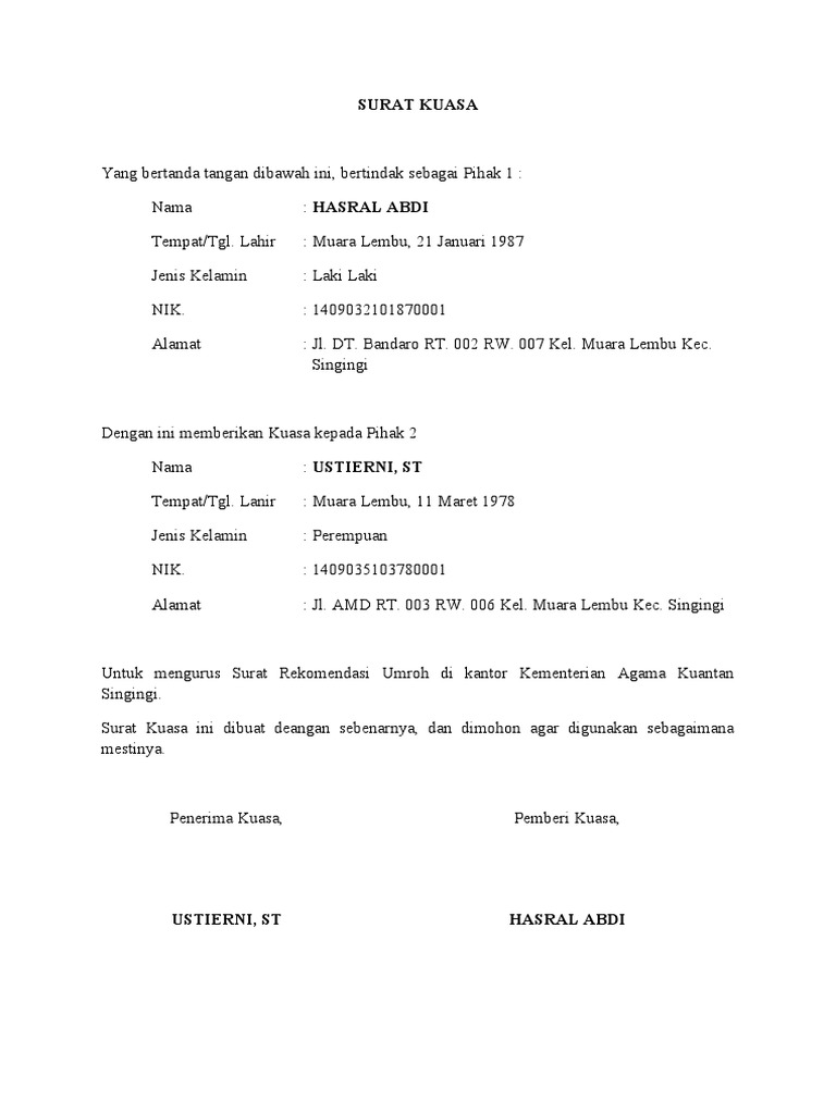 Surat Kuasa | PDF