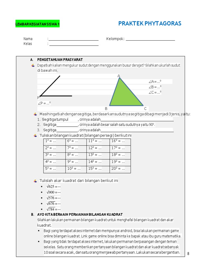 Mengukur Sudut dan Menemukan Rumus Phytagoras | PDF