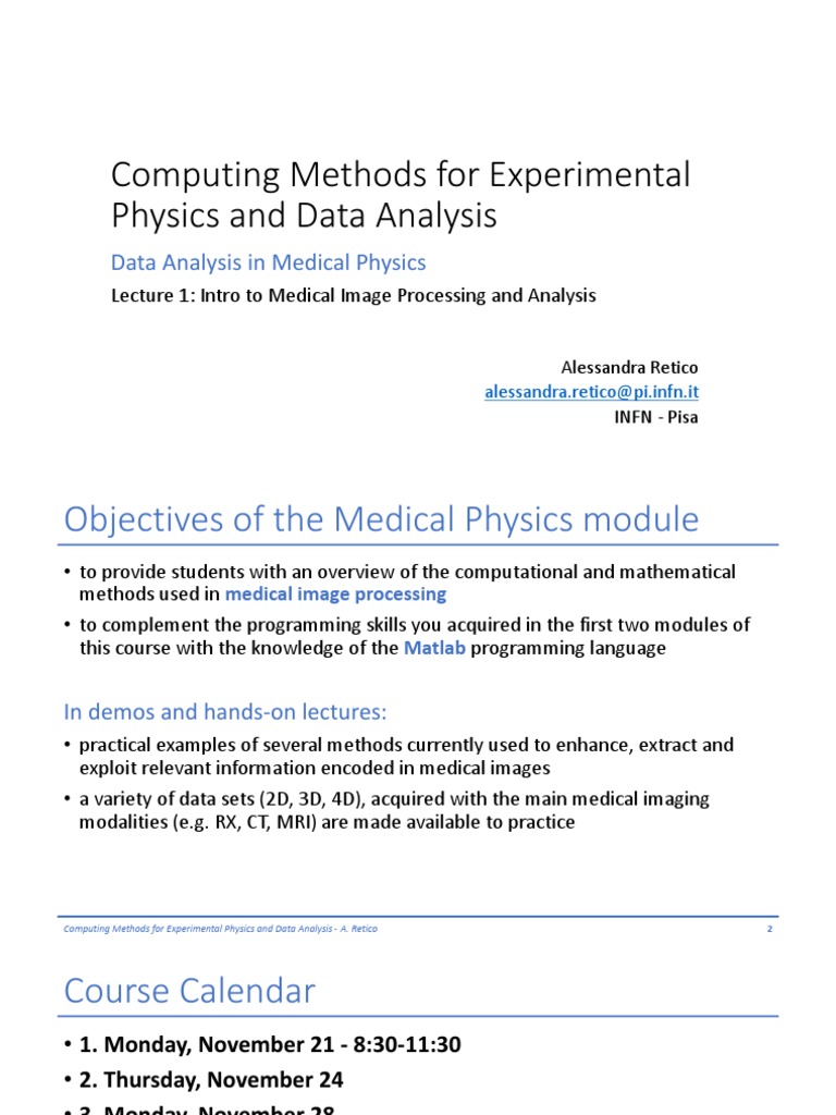 Lecture 1 Pdf Medical Imaging Multidimensional Signal Processing 0869