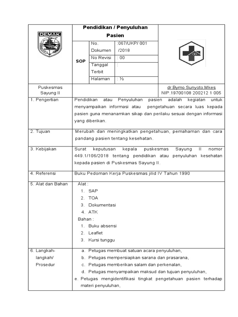 7.4.3.7 Sop Penyuluhan Pasien | PDF