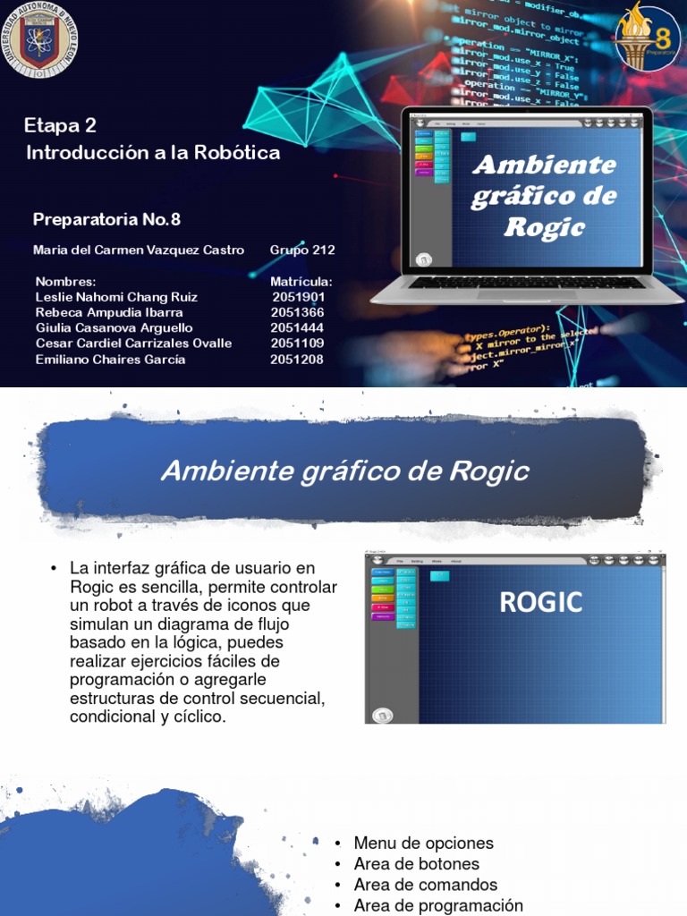 Interfaz Gráfica y Comandos en Rogic | PDF | Robótica | Robot