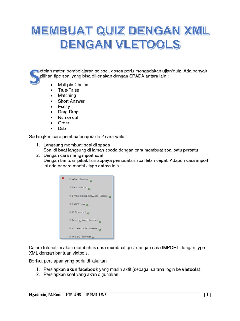 Cara Import Kuis Menggunakan Vletools | PDF | Karier & Perkembangan ...