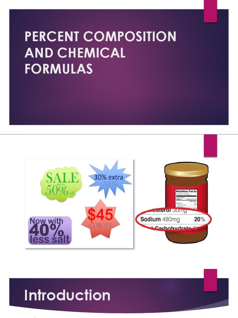 Percent Composition Chemical Formulas Lesson 4 | Download Free PDF ...