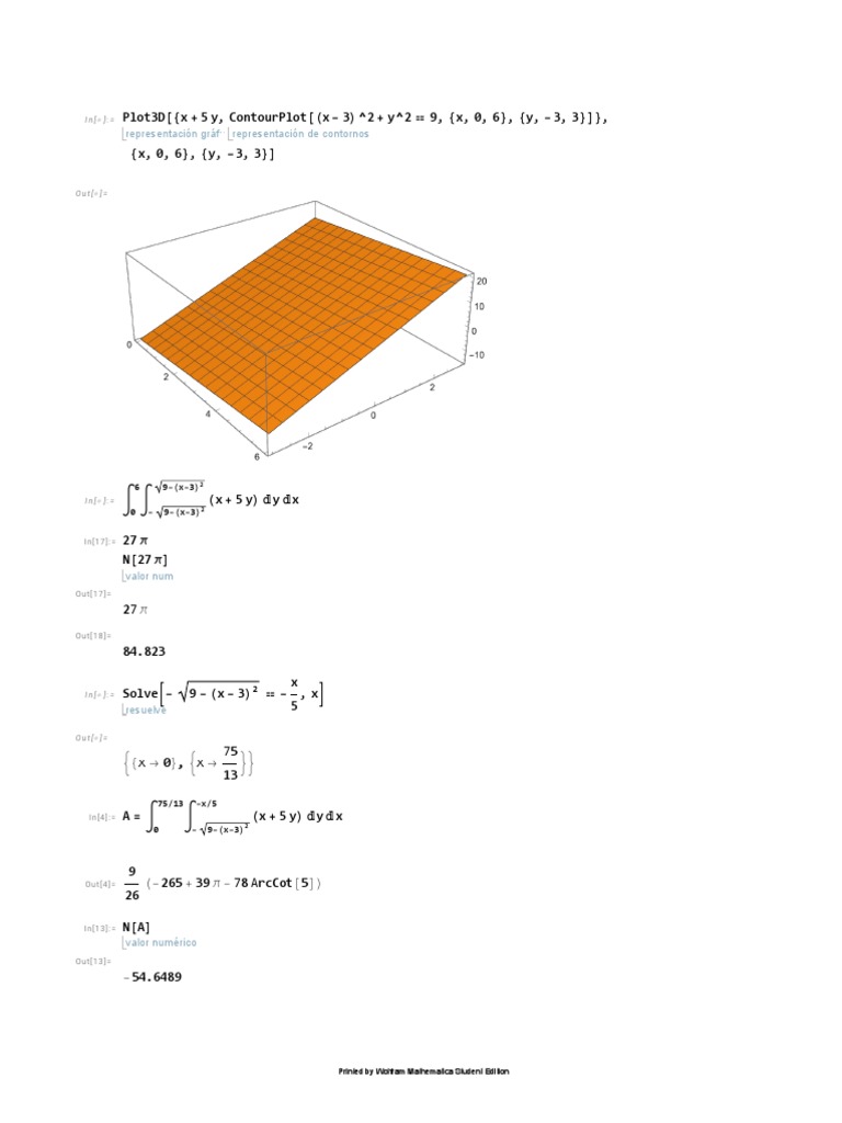 Gráficas y cálculos en Mathematica | PDF | Informática