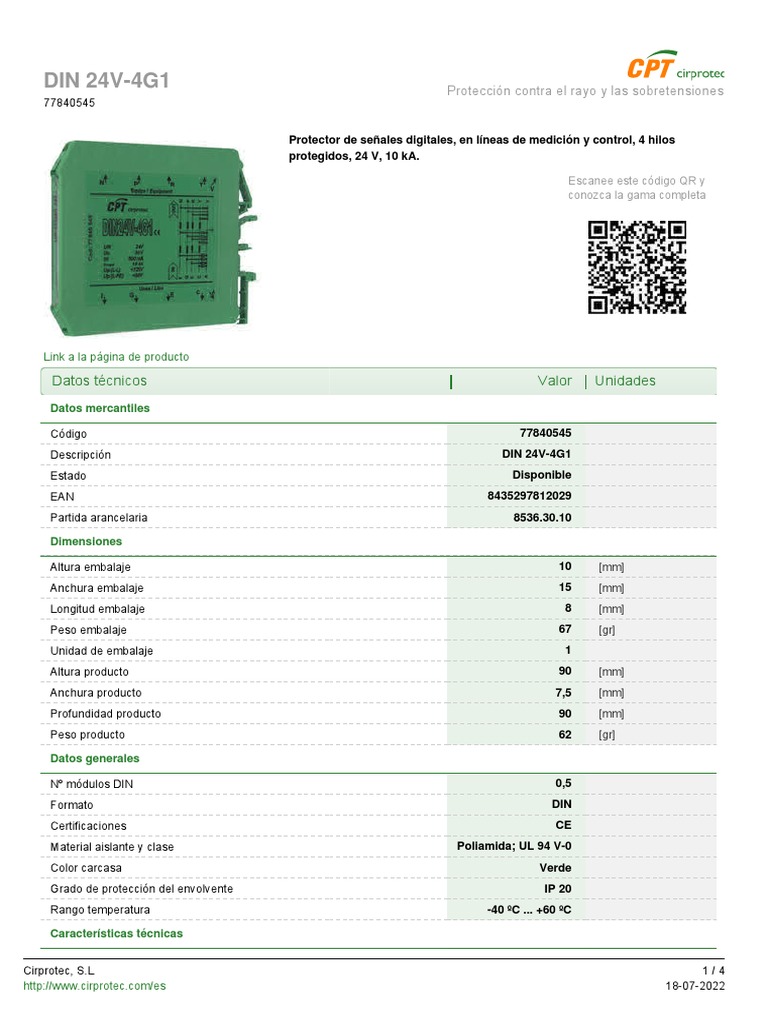 CPT Cirprotec DIN 24V 4G1 77840545 | PDF | Bienes manufacturados ...