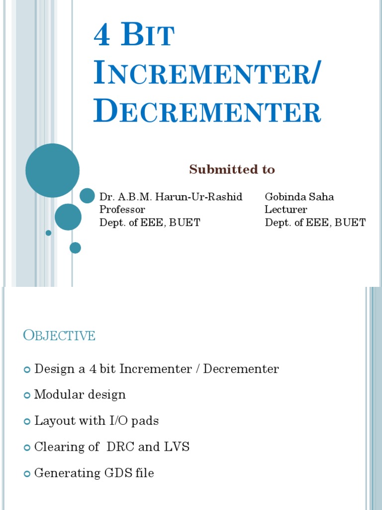 4 Bit Incrementer Decrementer | PDF | Logic Gate | Design