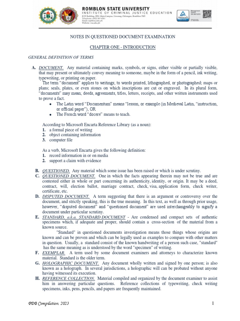 Notes in Questioned Documents | Download Free PDF | Light