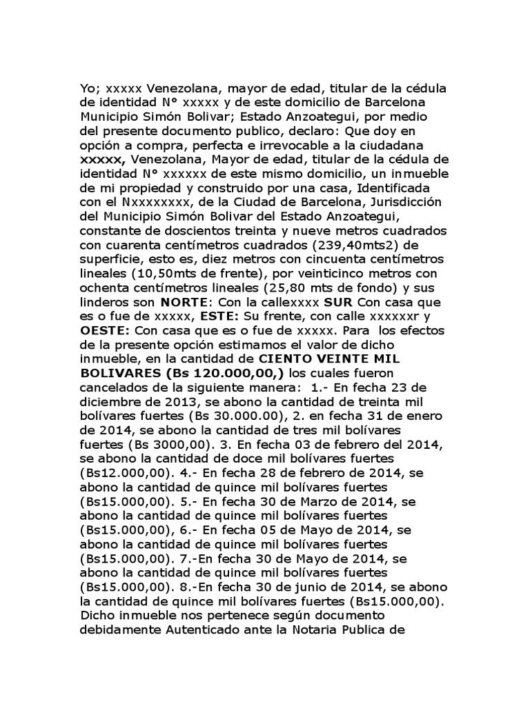 Documento de Compra Venta de Casa | PDF | Hogar, jardinería y bricolaje