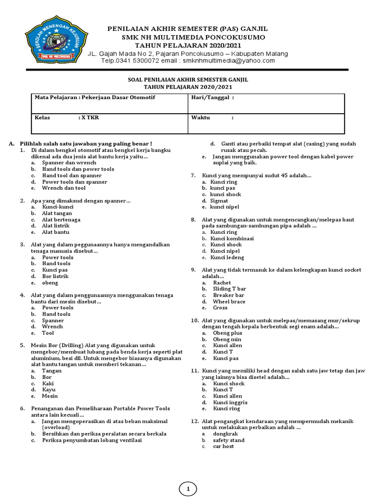 Pdo - Kelas X - TKR | PDF