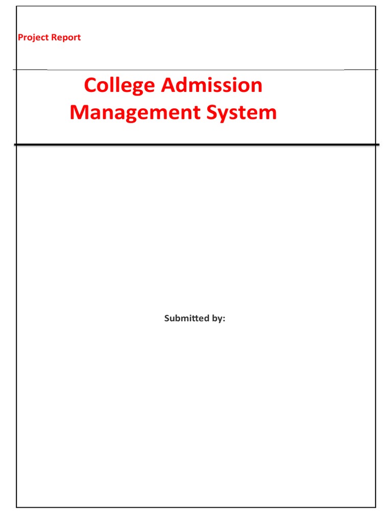 College Admission Management System Project Report | PDF | Software ...