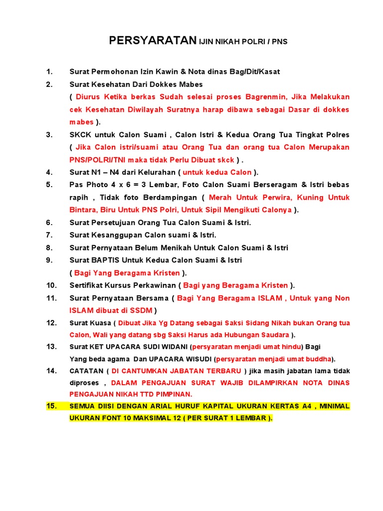 Format Syarat Nikah Tahun 2023 Pdf