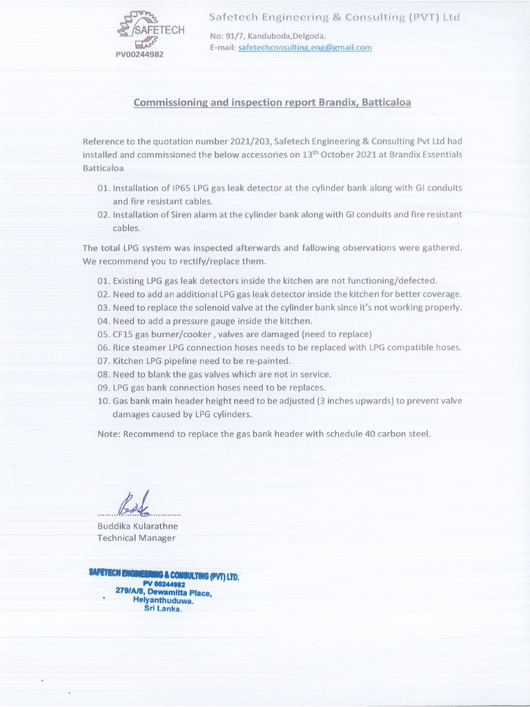 Commisioning Report Pdf