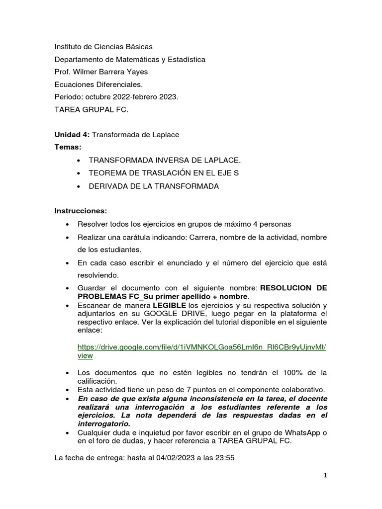 Tarea Grupal FC | PDF | Conceptos matemáticos | Matemáticas Aplicadas