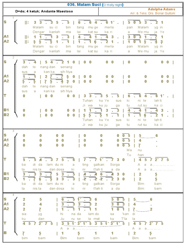 Partitur Koor Natal Terbaru | PDF
