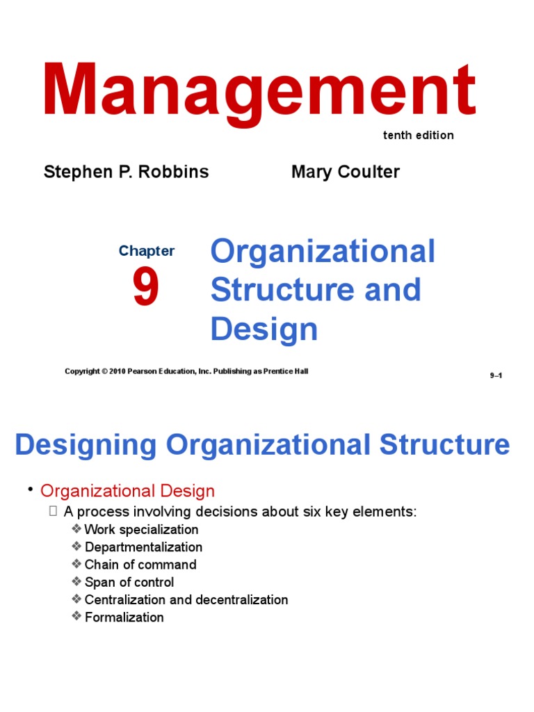 Chapter 9 Management 10 TH Edition by Robbins and Coulter | PDF | Organizational Structure ...