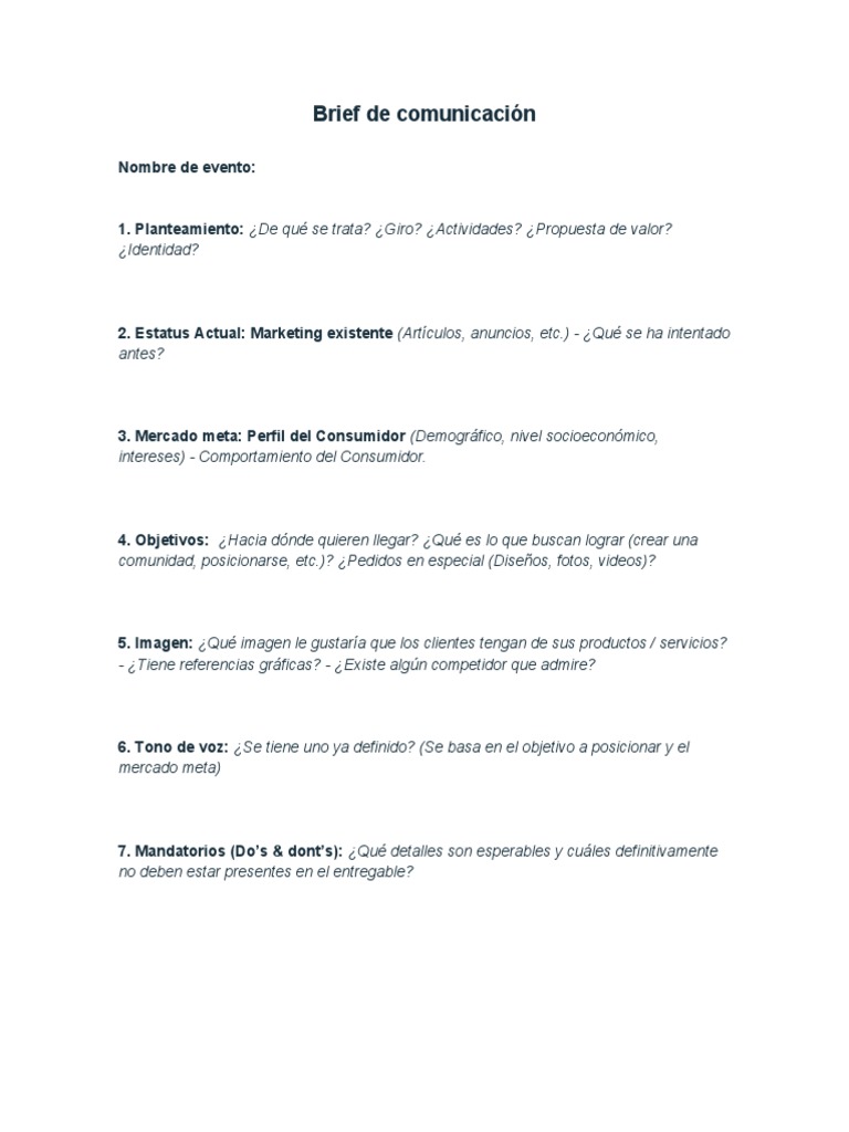 Brief de Comunicación | PDF