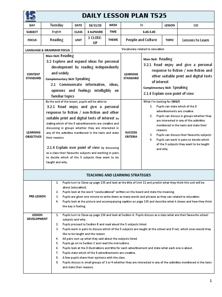 Lesson 102 Reading RABU | PDF | Reading Comprehension | Education Theory