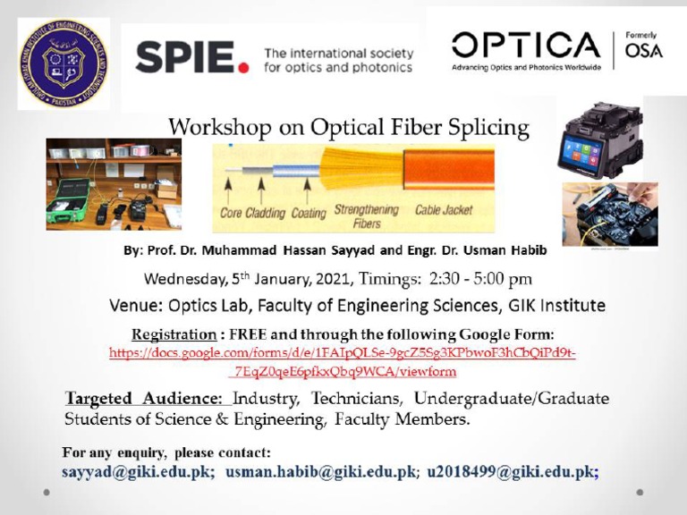 Workshop On Optical Fiber Splicing | PDF