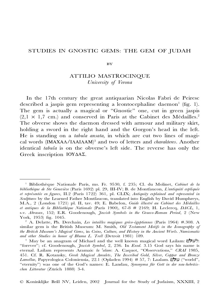 Studies in Gnostic Gems - The Gem of Judah | PDF | Israelites