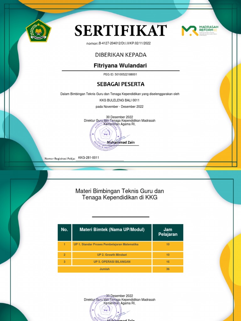 Sertifikat Peserta | PDF