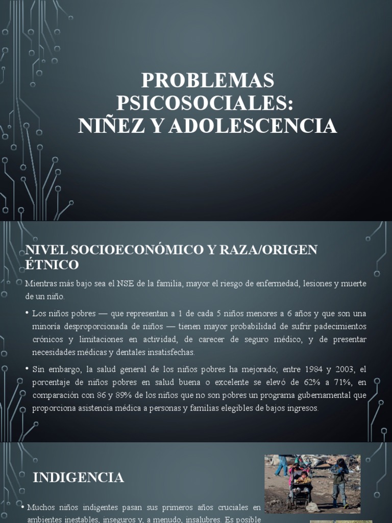 Problemas psicosociales en la niñez y la adolescencia: factores de riesgo asociados con la salud ...