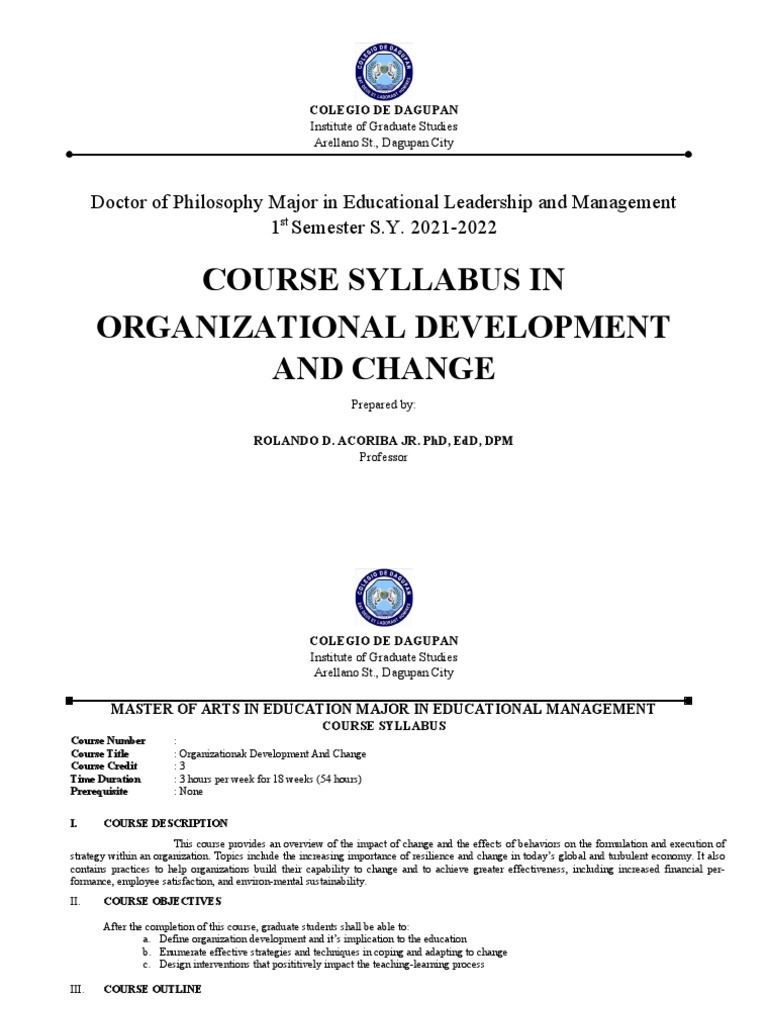 Organization Development and Change | PDF | Organization Development ...