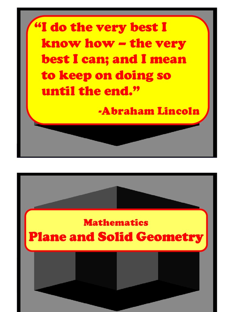 Plane and Solid Geometry | PDF | Area | Circle