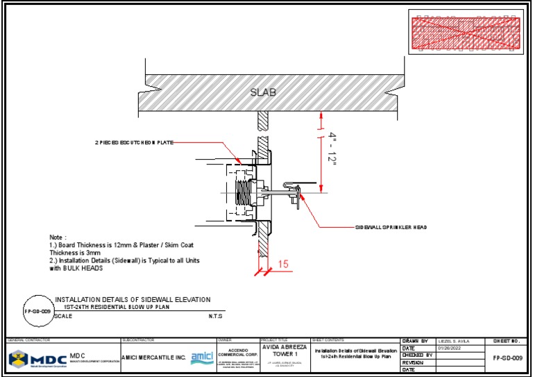 Installation Details of Sidewall Elevation SD-009 | PDF
